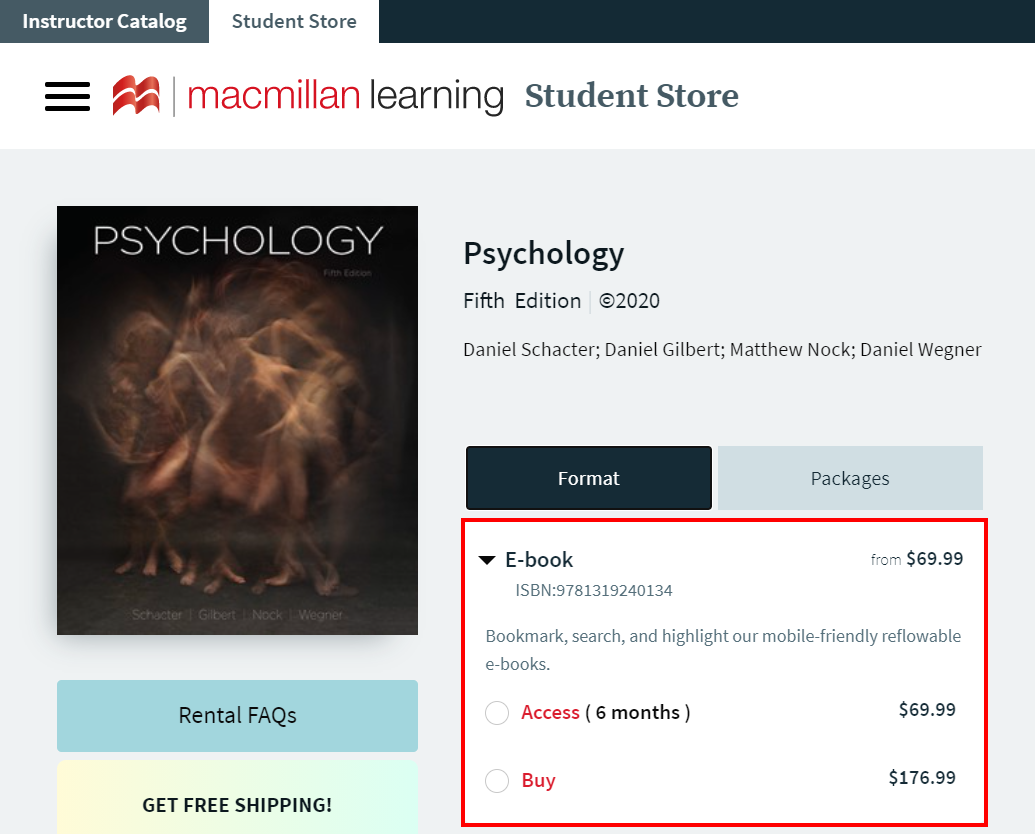 Student Store > Purchase access to a Macmillan Learning e-book