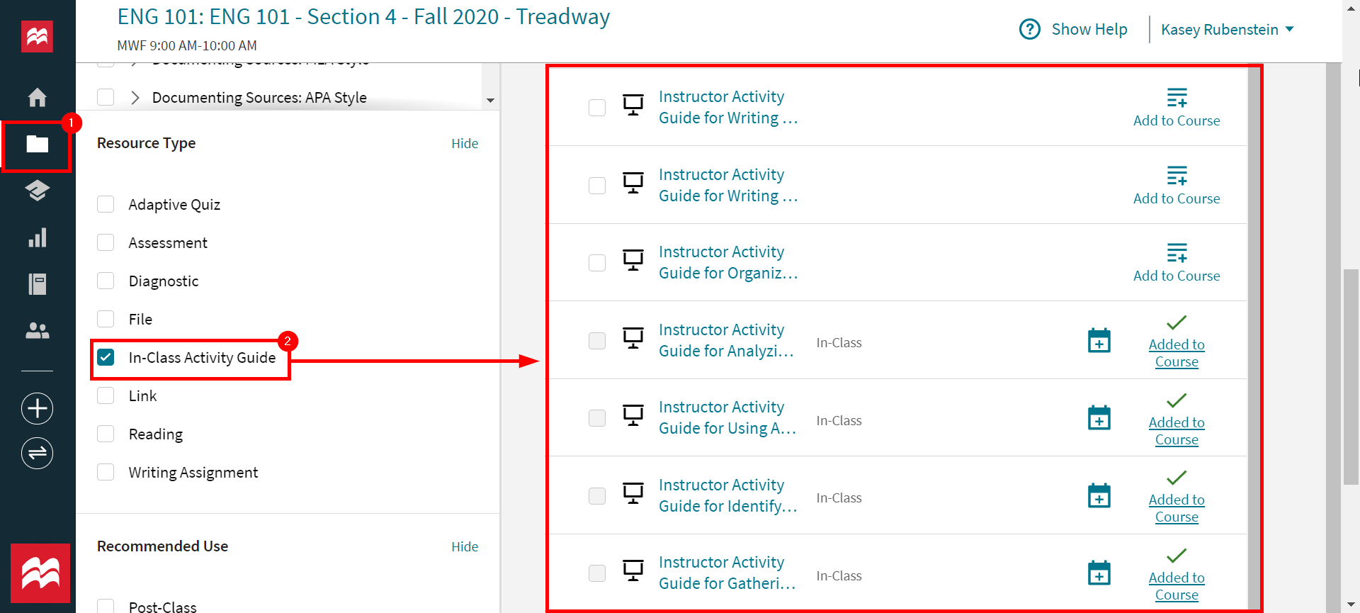 Achieve > In-Class Activity Guides