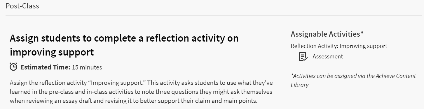 Achieve > In-Class Activity Guides