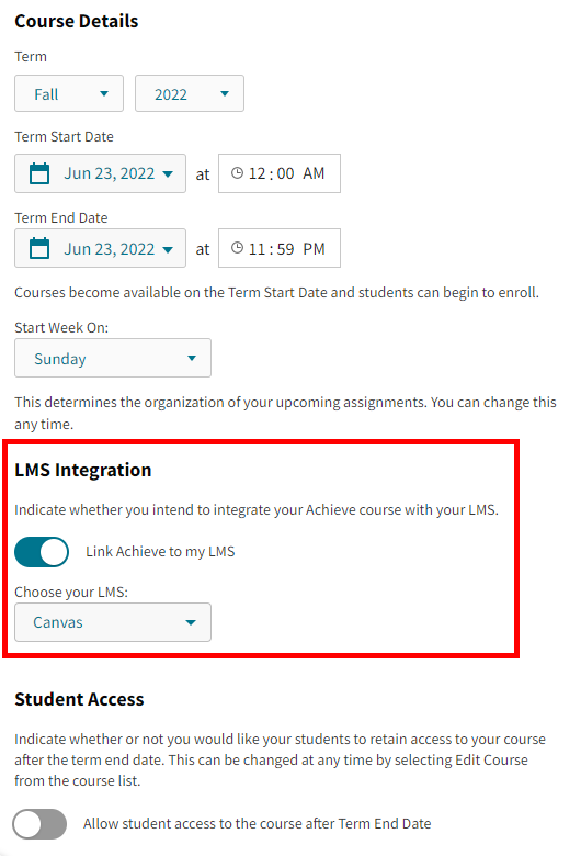 Achieve integration with Canvas for instructors and teachers