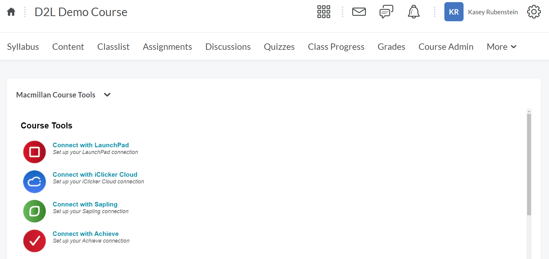 Achieve integration with D2L/Brightspace for instructors and teachers