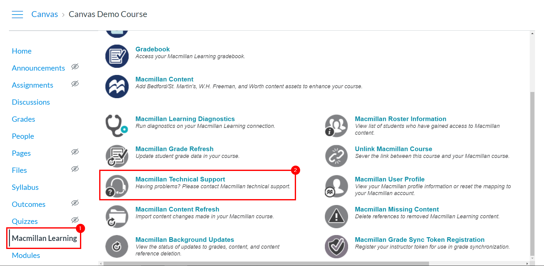 Using Macmillan/BFW Course Tools in your Canvas course