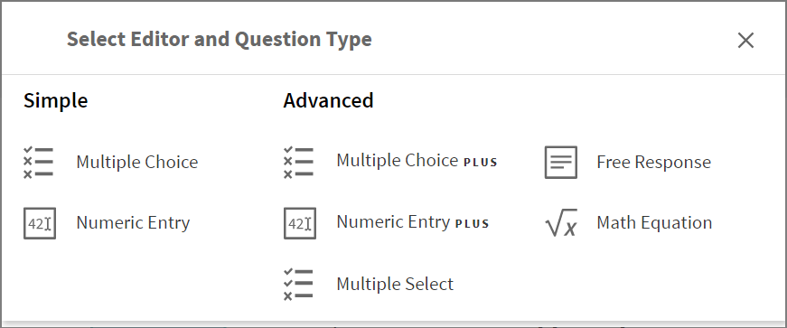 Create advanced questions in Achieve Assessments