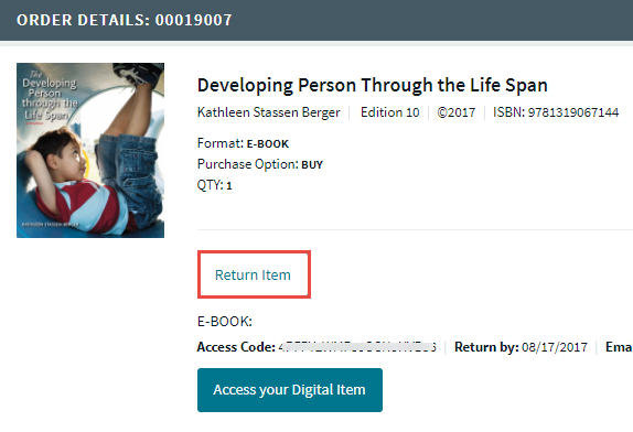 Return a purchase from the Student Store