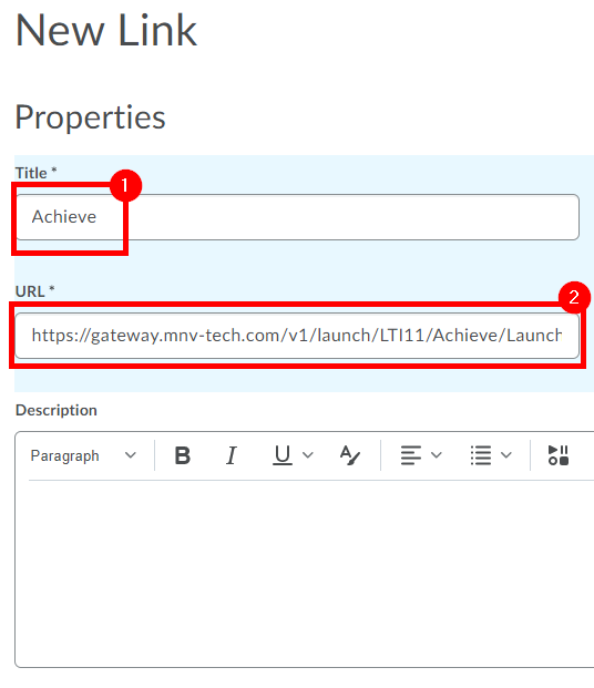 Integrate your Achieve course with D2L/Brightspace using basic integration