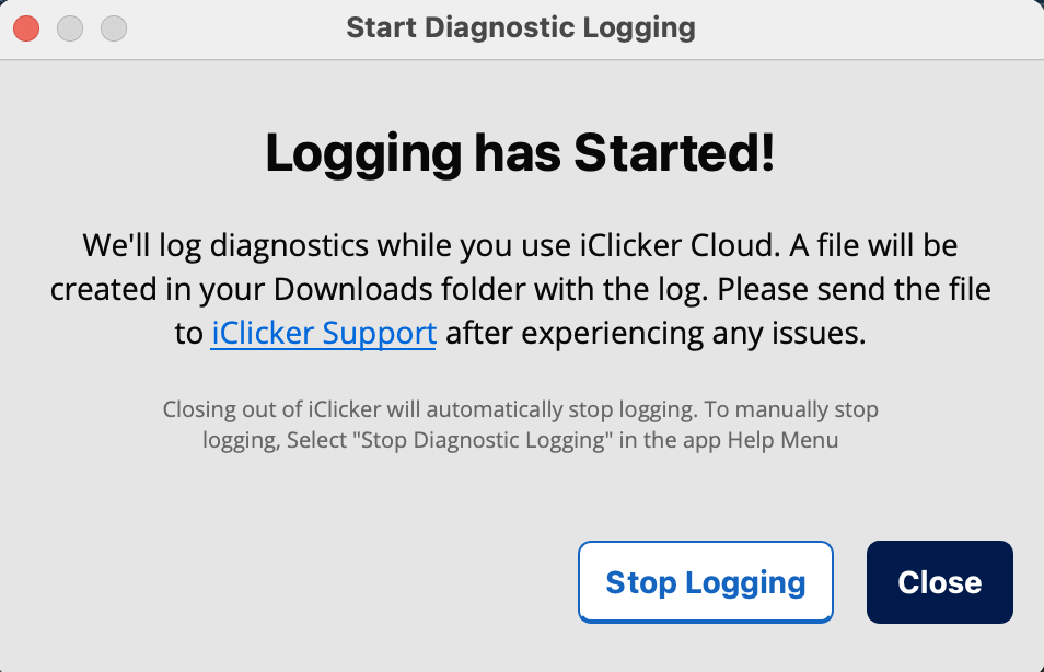 How to Send Diagnostic Support Information in iClicker Cloud