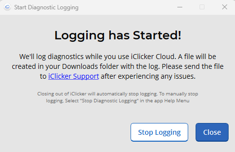 How to Send Diagnostic Support Information in iClicker Cloud