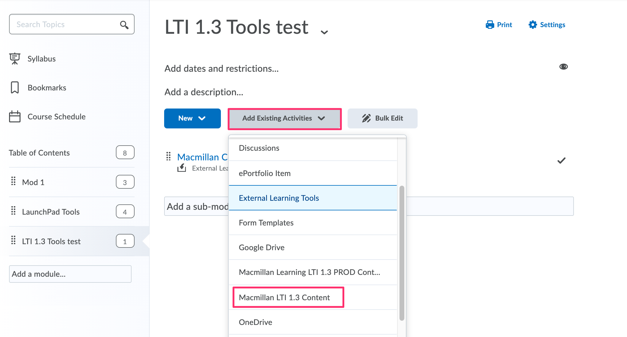 LTI Advantage (LTI 1.3) integration with D2L/Brightspace for ...