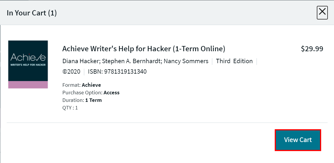 Purchase access to your Achieve course in the Student Store