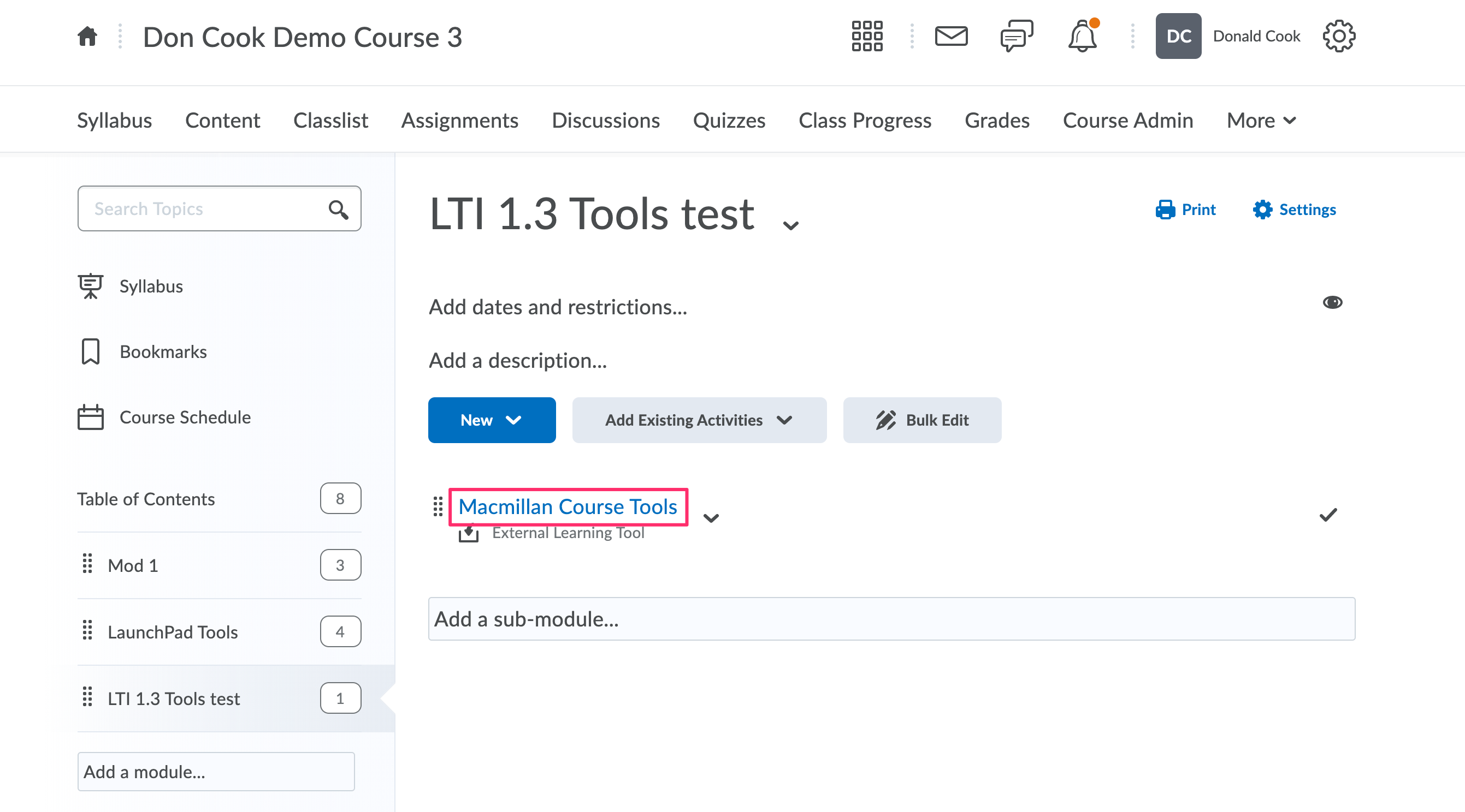 Integrate your Achieve course with D2L/Brightspace using LTI Advantage (LTI 1.3)