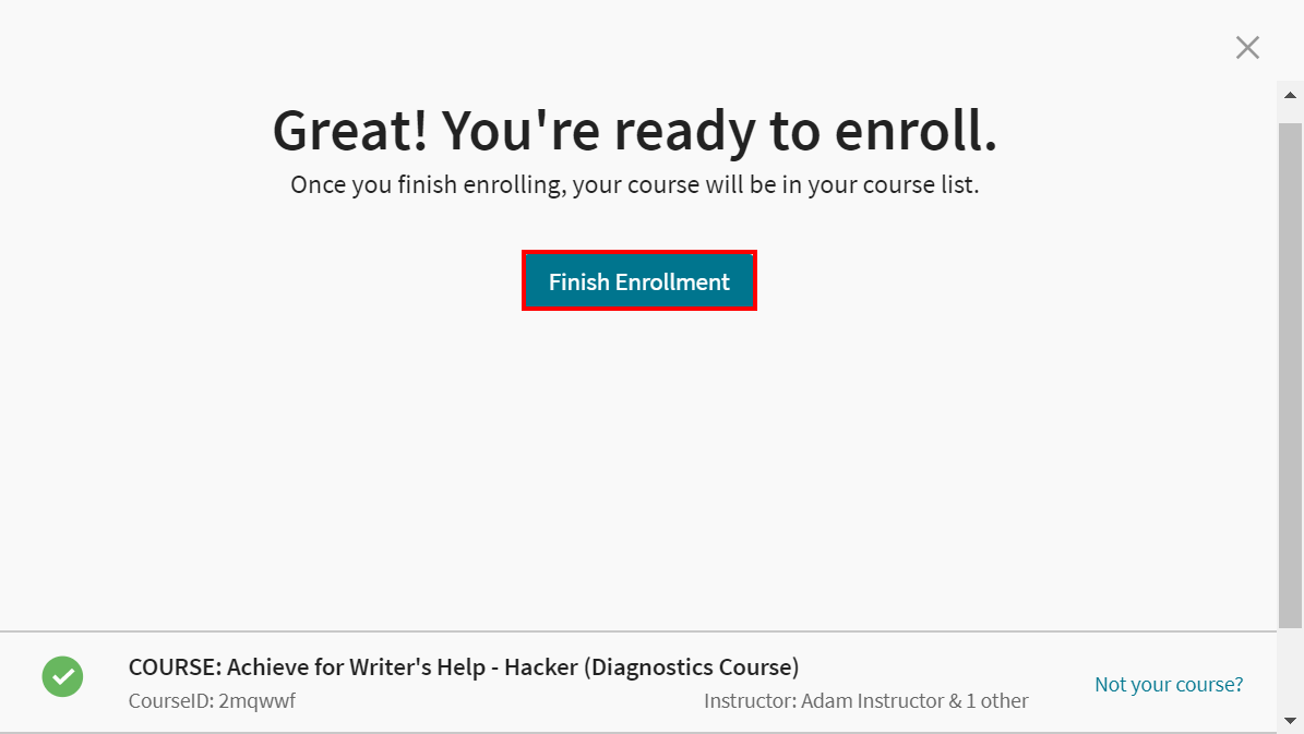 Using an Access Code to register for an Achieve course