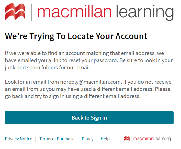 Check if you have an existing account for Achieve or Macmillan Learning