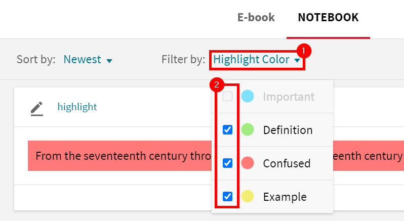 Using the Notebook in your Achieve e-book