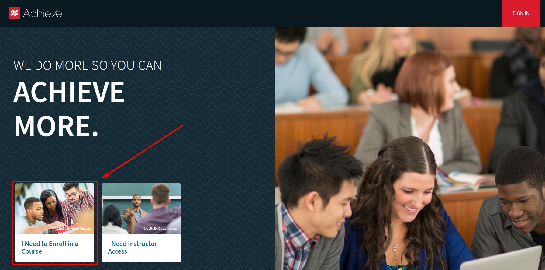 Enroll in an Achieve course