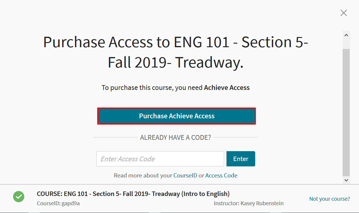 Enroll in an Achieve course