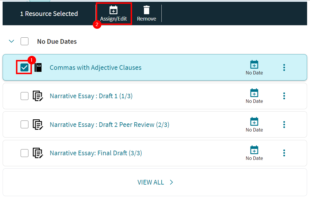 Achieve > Assign an item or change assignment settings