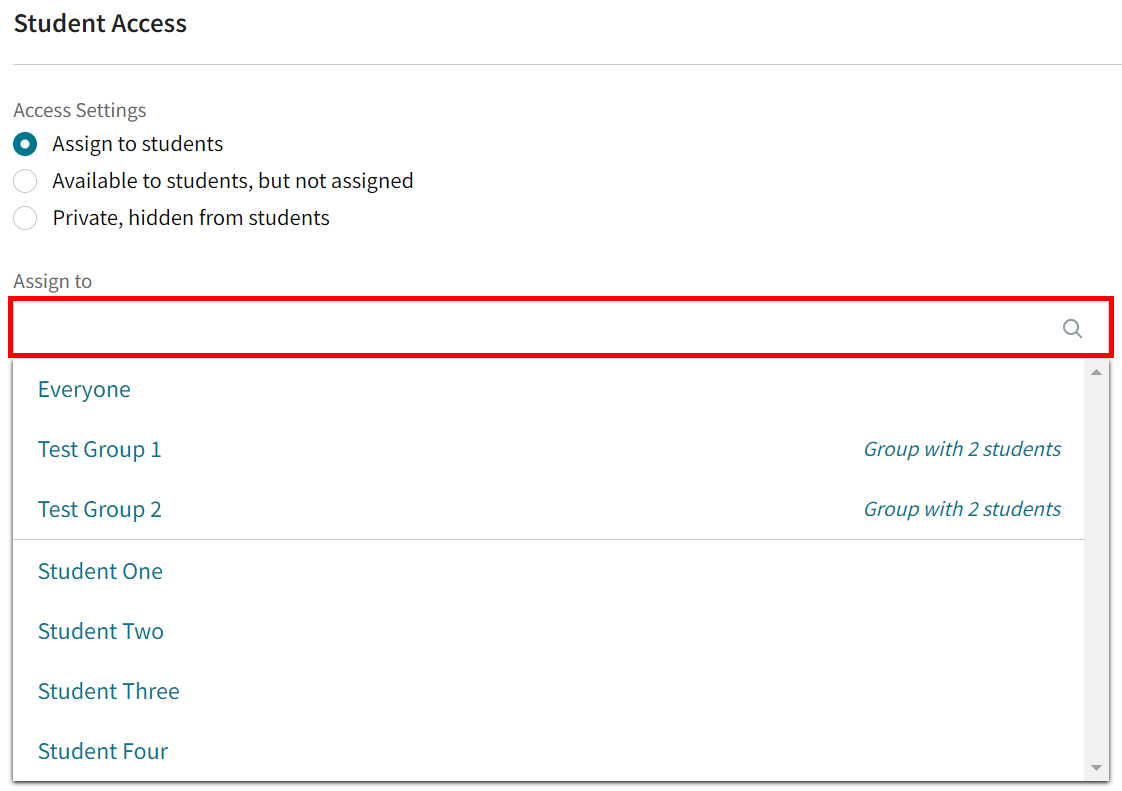 Achieve > Assign an item or change assignment settings