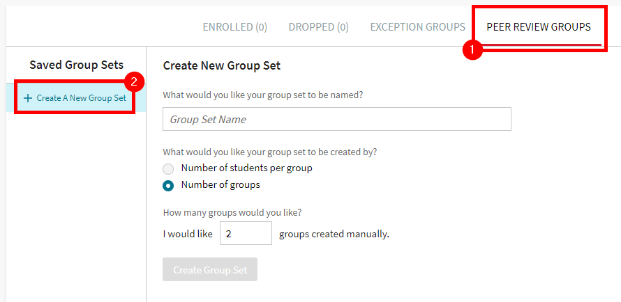 Achieve > Create and edit groups for Writing assignment peer review