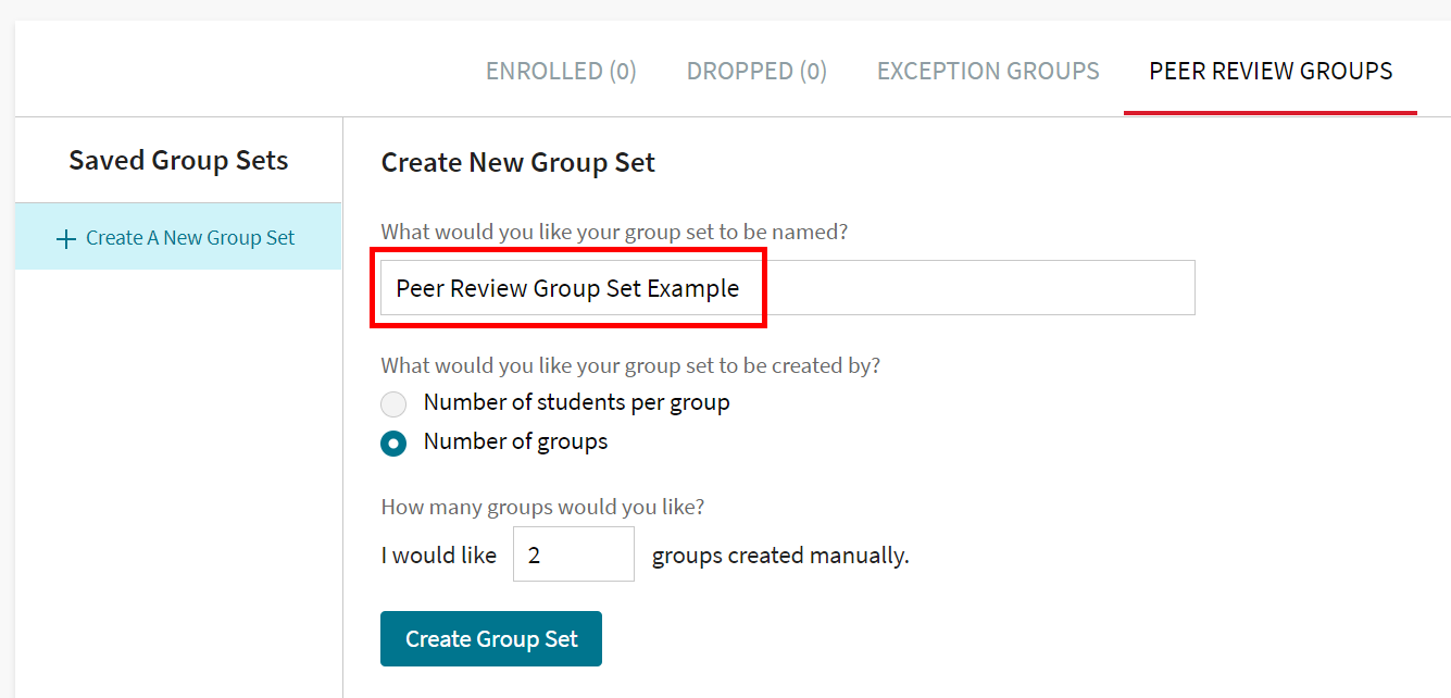 Achieve > Create and edit groups for Writing assignment peer review