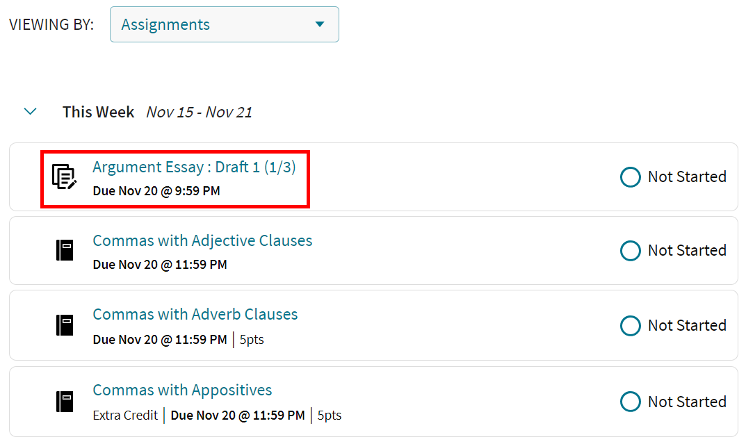 Complete a Writing Assignment in Achieve
