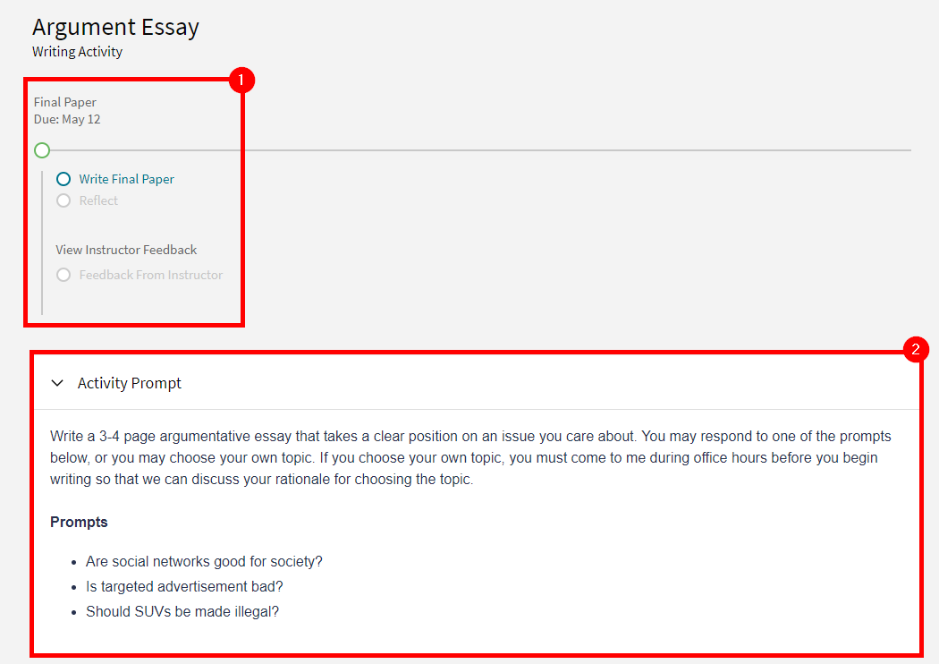 Complete a Writing Assignment in Achieve