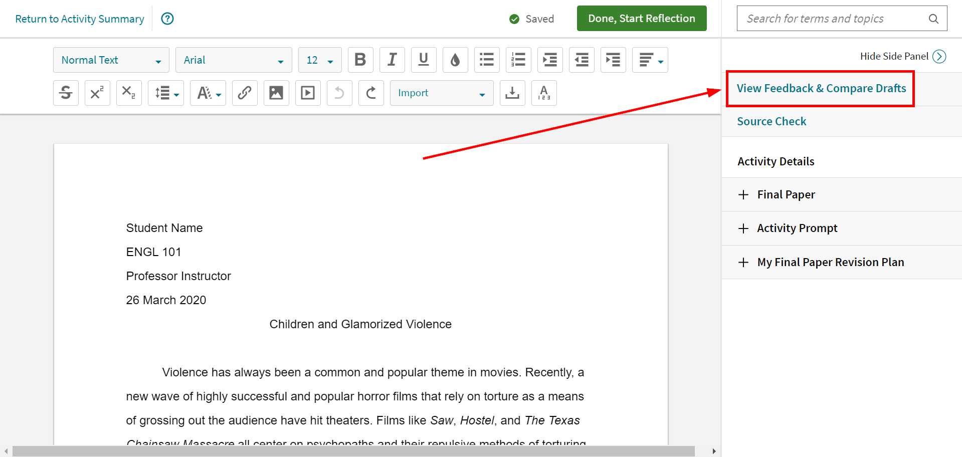 Complete a Writing Assignment in Achieve