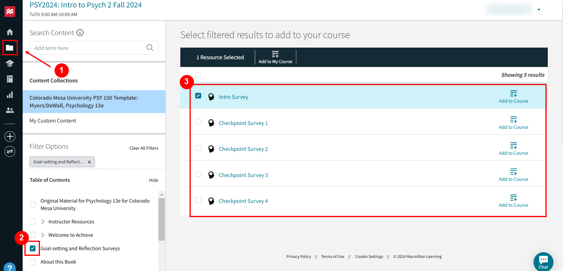 Access Goal-setting and Reflection Surveys in Achieve