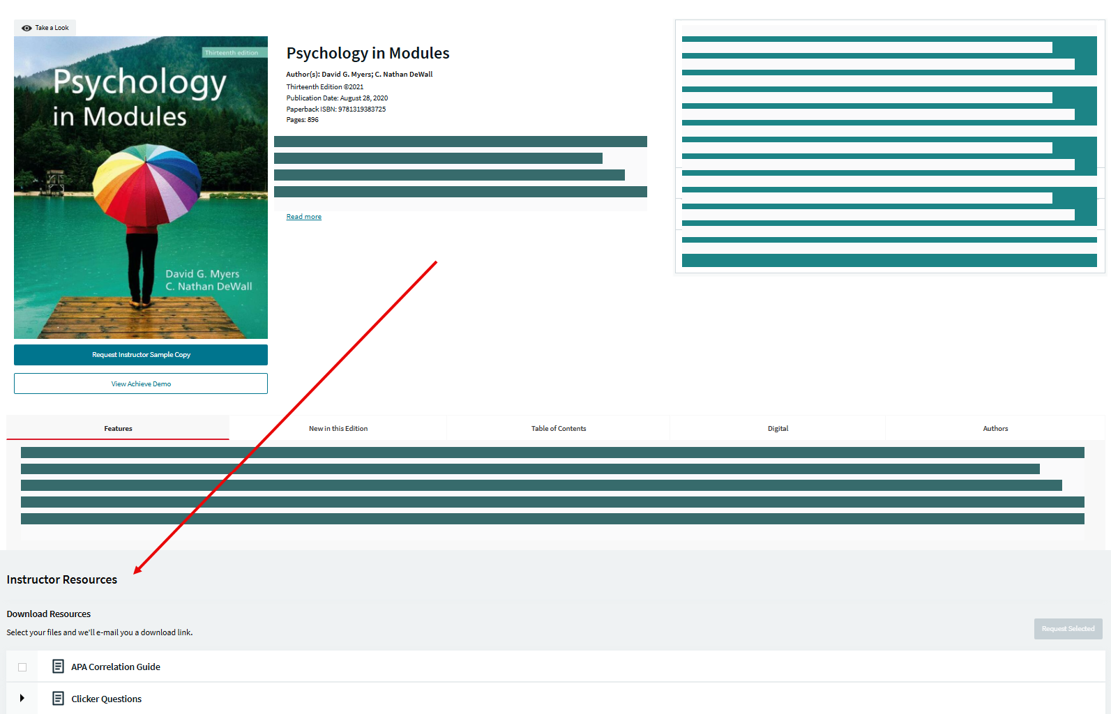 Access instructor or teacher resources