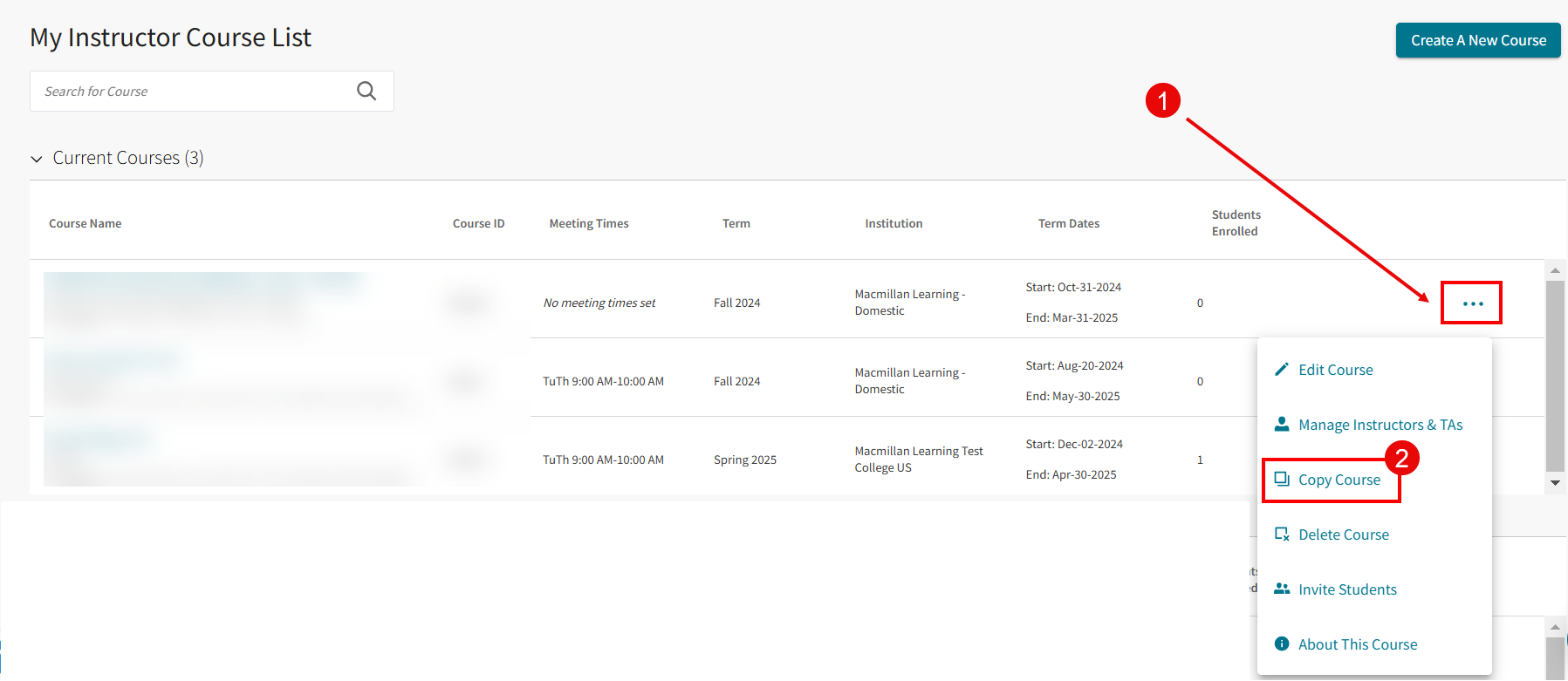 Copy an Achieve course