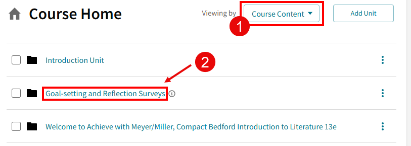 Navigate the My Course tab in your Achieve course