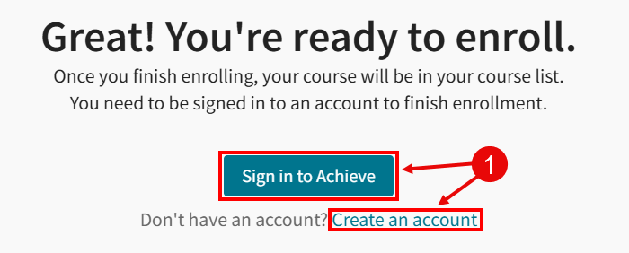 Enroll in an Achieve course