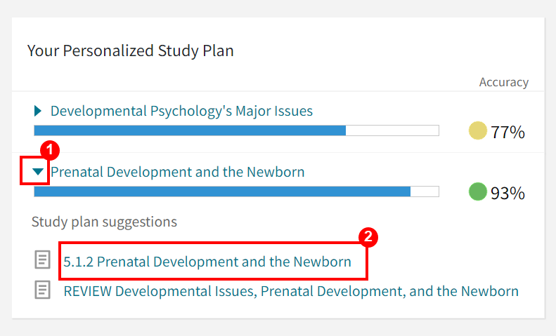 Navigate Adaptive Quizzing (LearningCurve) activities in Achieve