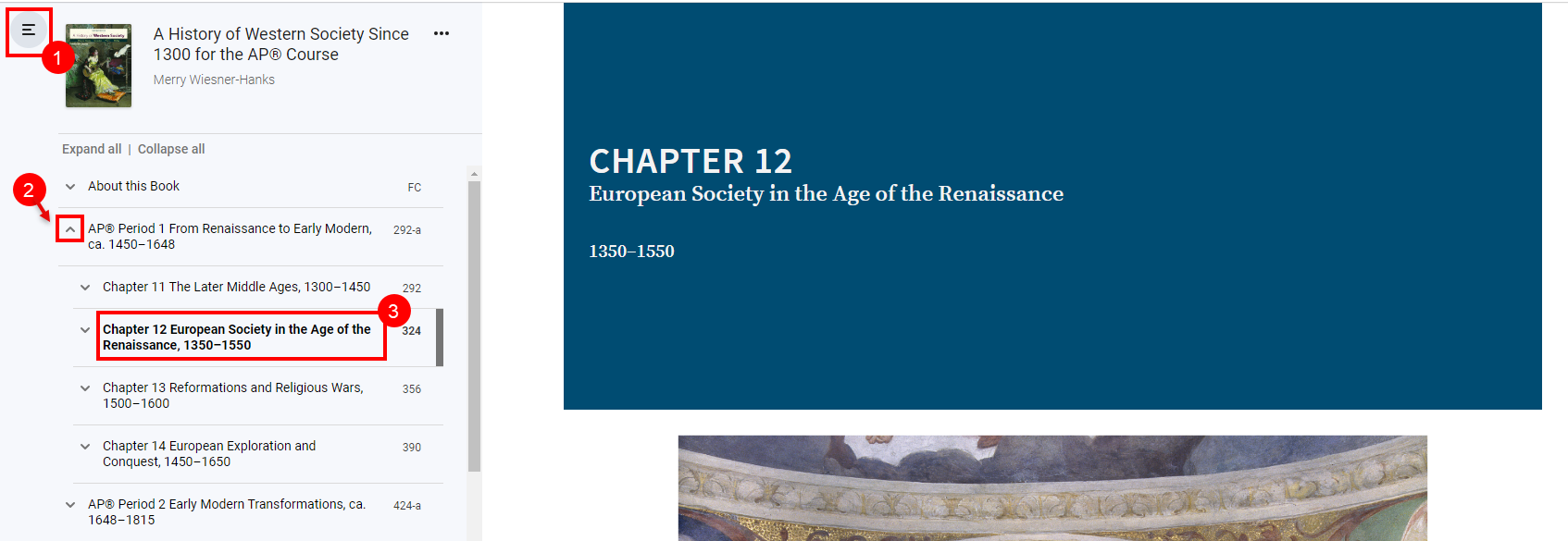 Access your E-book tab in BFW Achieve