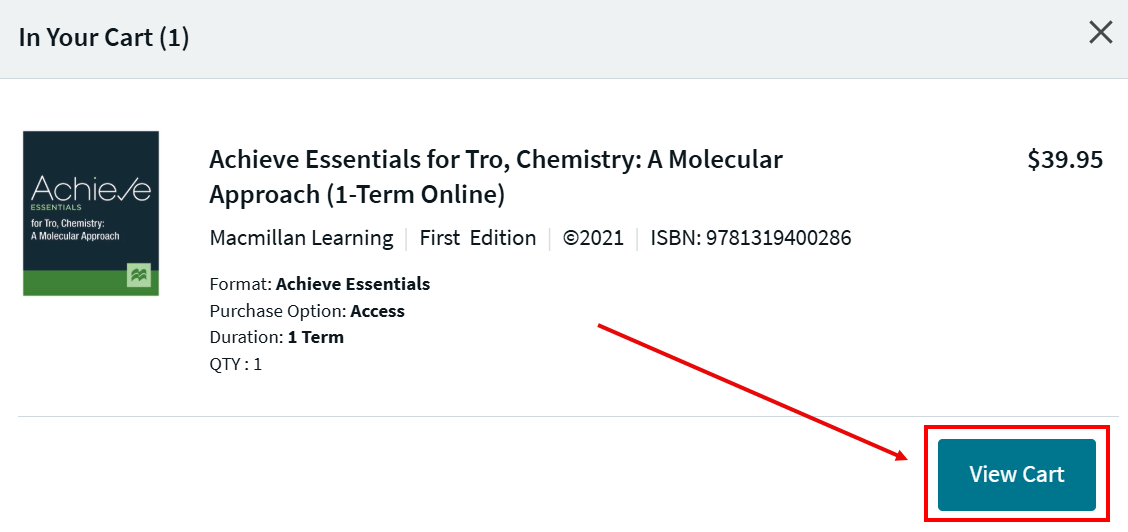 Purchase access to your Achieve course in the Student Store