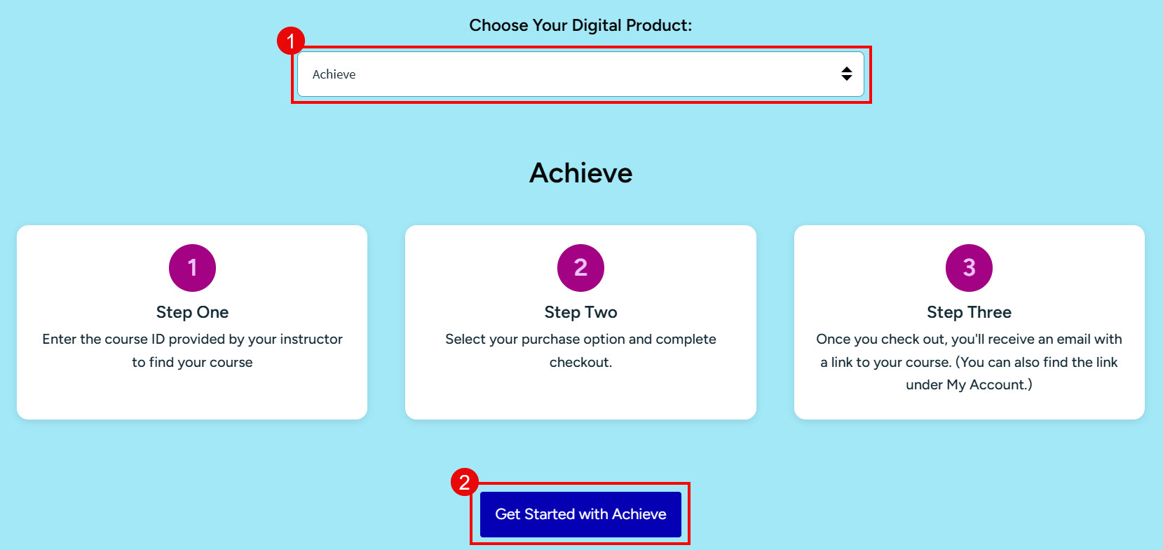 Purchase access to your Achieve course in the Student Store