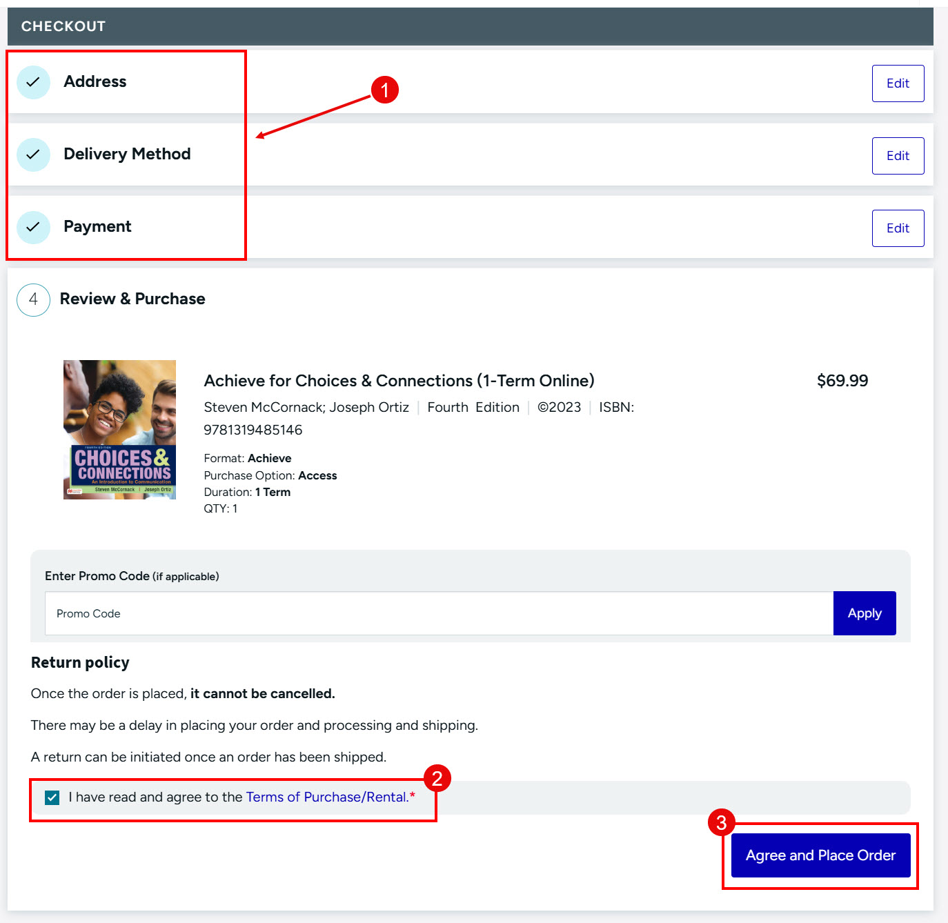 Purchase access to your Achieve course in the Student Store