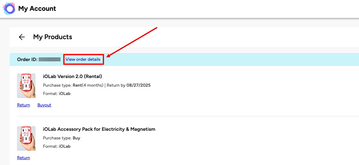 Track an order from the Student Store