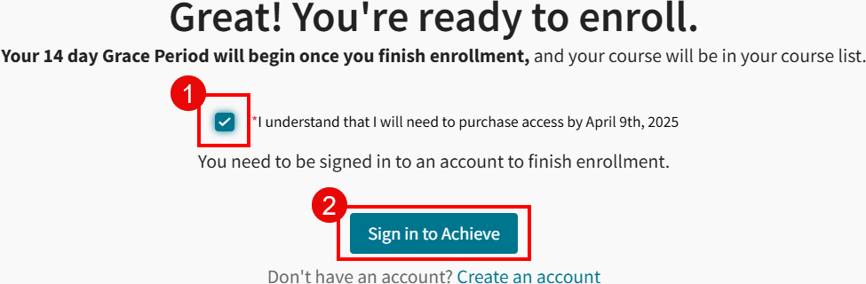 Enroll in an Achieve course