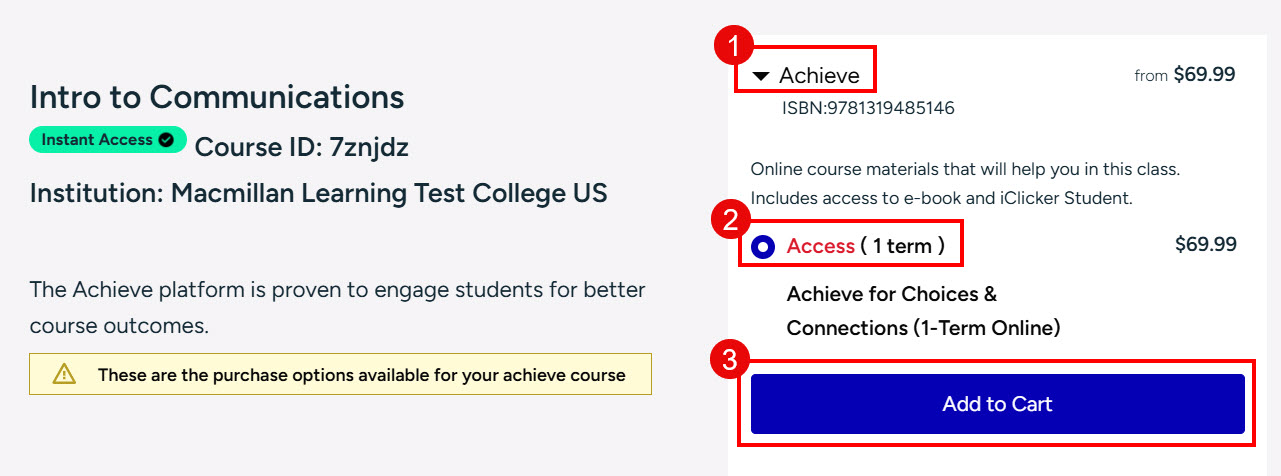 Enroll in an Achieve course